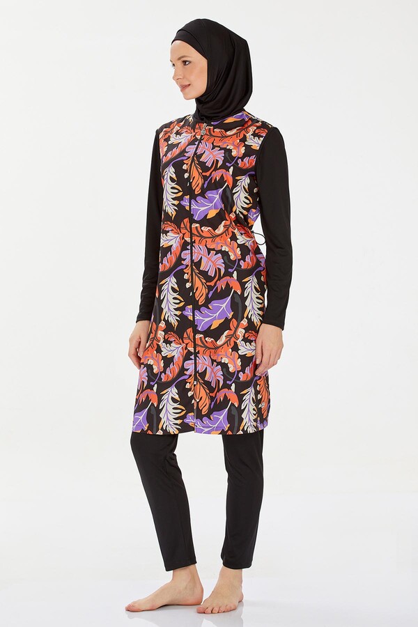 Fully Covered Modest Swimsuit Adara 9251 Black