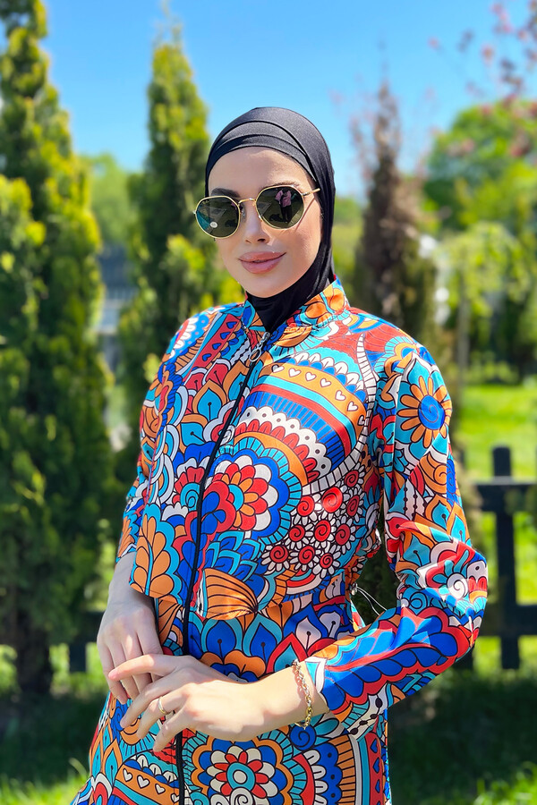 Remsa Swimsuit Covered Parachute Fully Covered Hijab Swimsuit R069C Nurşen