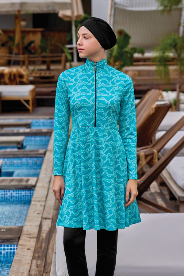 Remsa Mayo Tesettür Mayo -Yarı Kapalı Mayo - 2024 Tesettür Mayoları ...