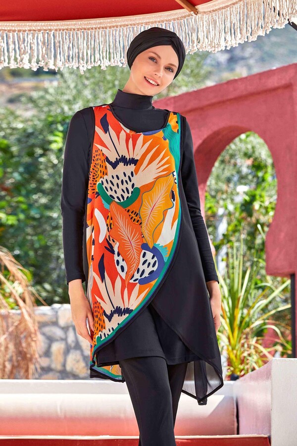 Stretch Fully Covered Swimwear Blas 4562 Black