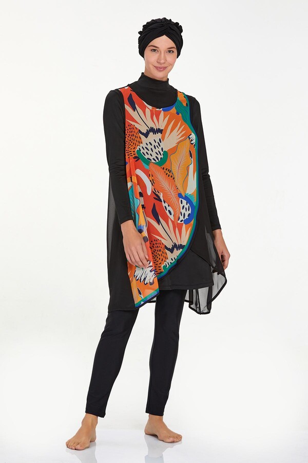 Stretch Fully Covered Swimwear Blas 4562 Black