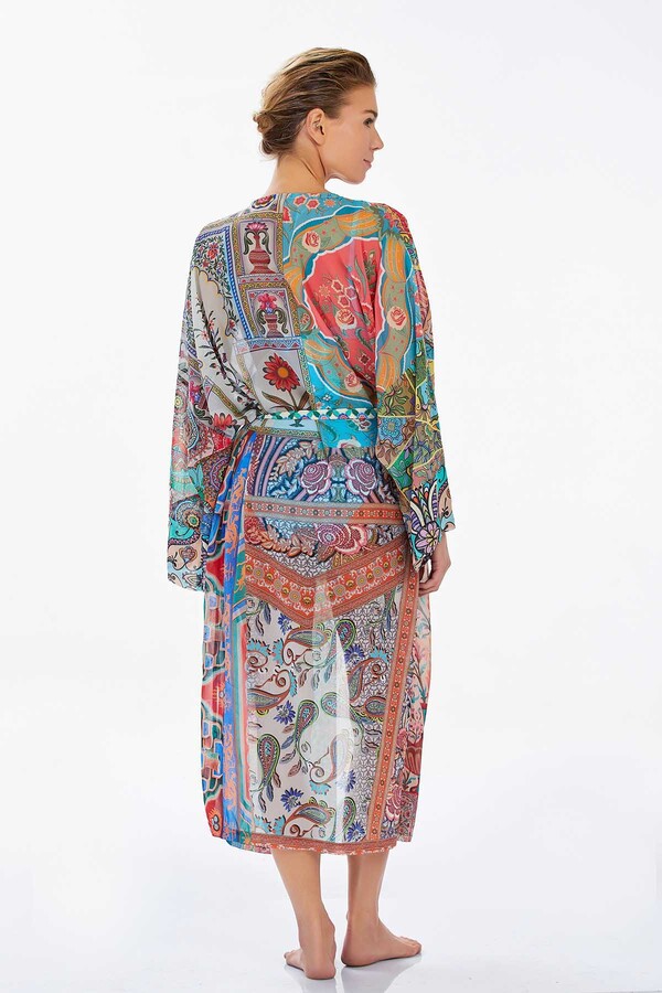 Swimsuit Overlay Single Pareo Kaftan Akden 6128 Turquoise